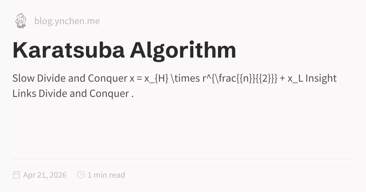 Karatsuba Algorithm